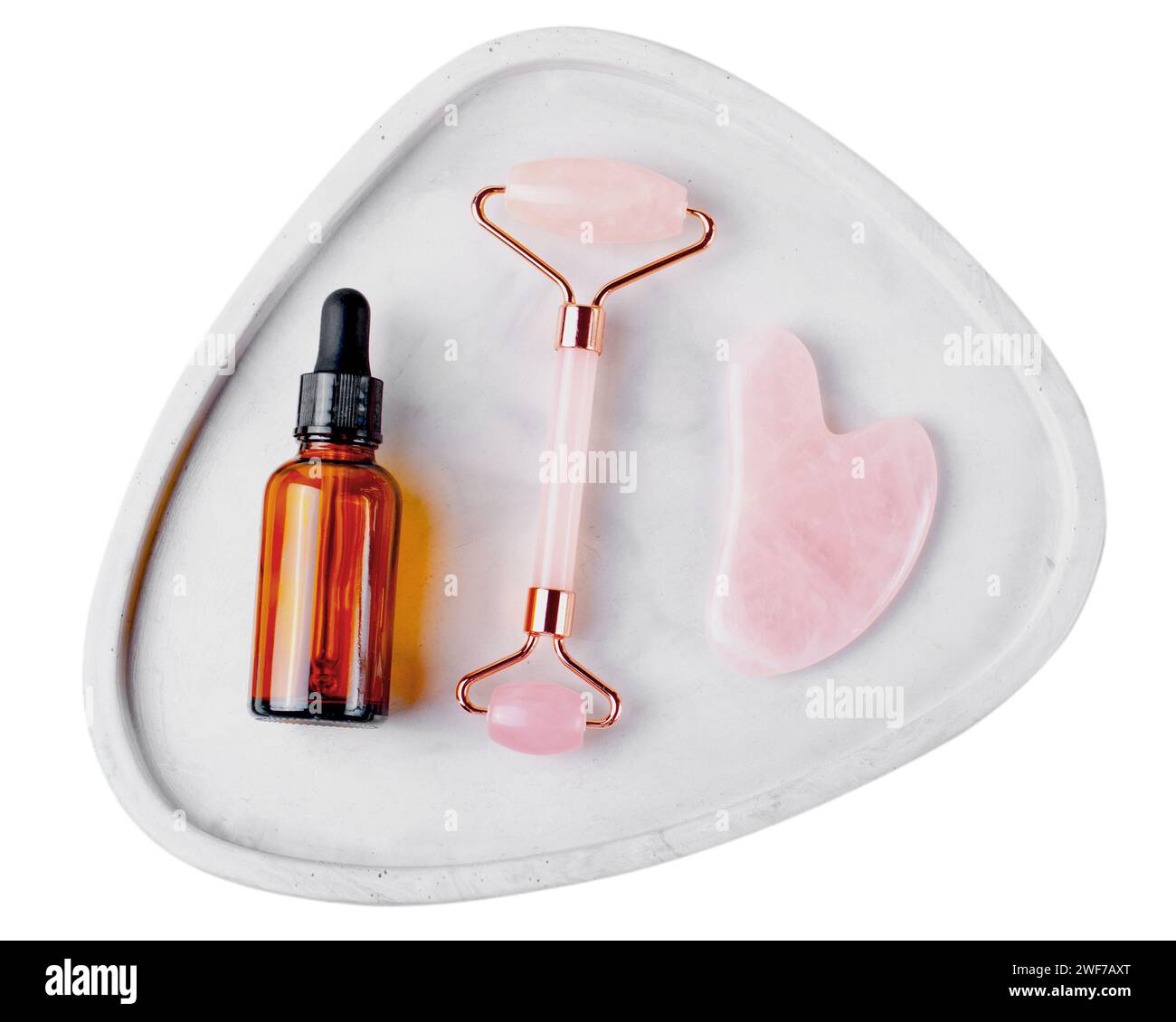 Rose Quartz Roller and Gua Sha Tool, Facial Lifting Scraping Massage ...