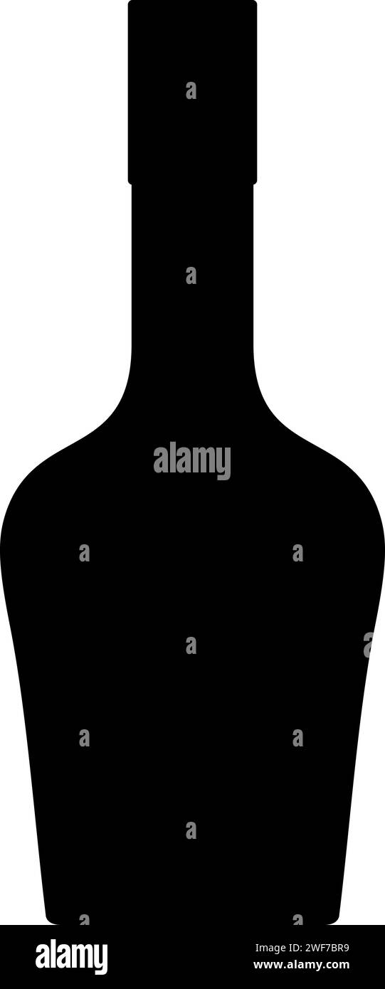Silhouette of Alcohol Glass Bottle Icon Stock Vector Image & Art - Alamy