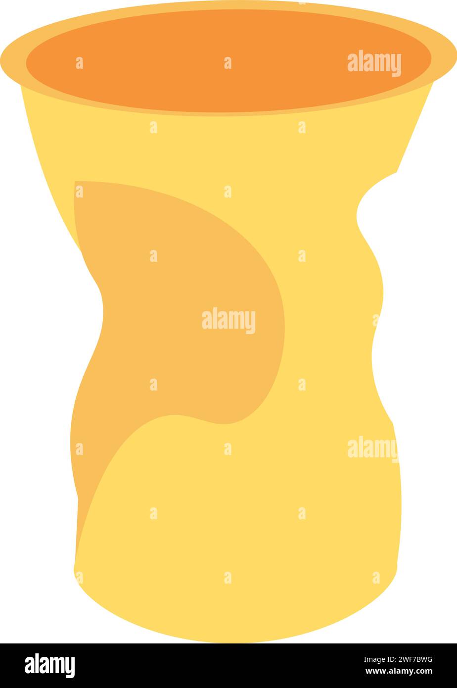 Sorting of paper and office waste. Disposable cardboard crumpled cup ...