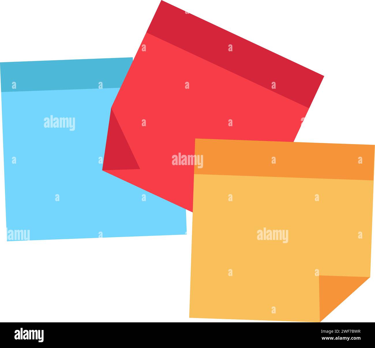 Sorting of paper and office waste. Sticky paper sticker for notes and ...