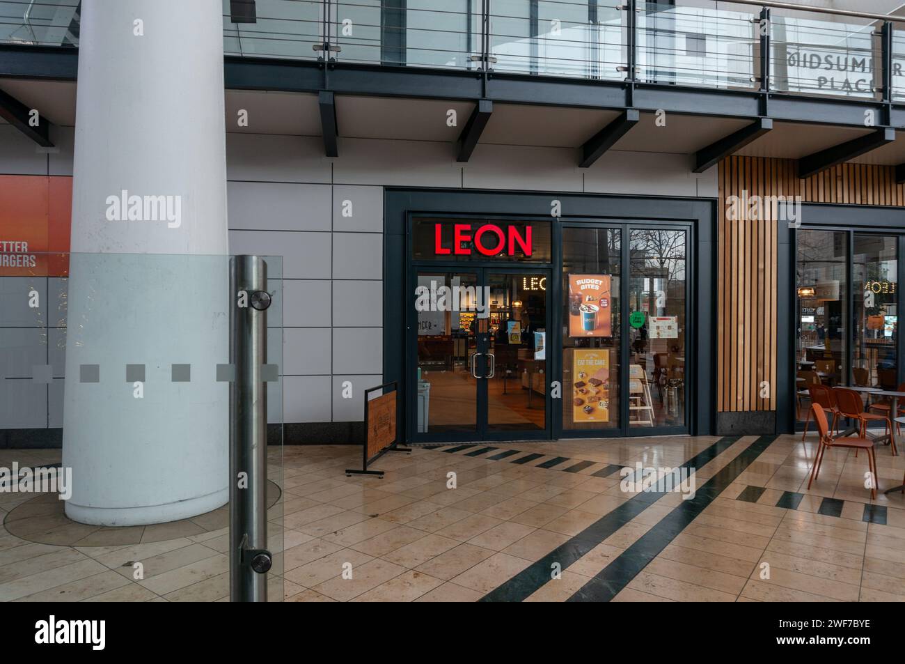 Exterior of Leon restaurant, Midsummer Place, Milton Keynes, UK Stock ...