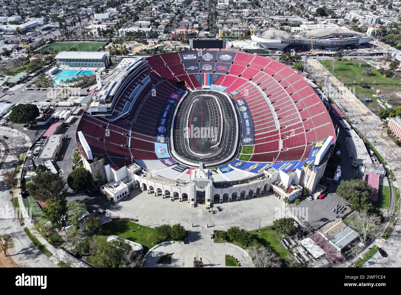 Prior to nascar busch light clash at coliseum hi-res stock photography ...