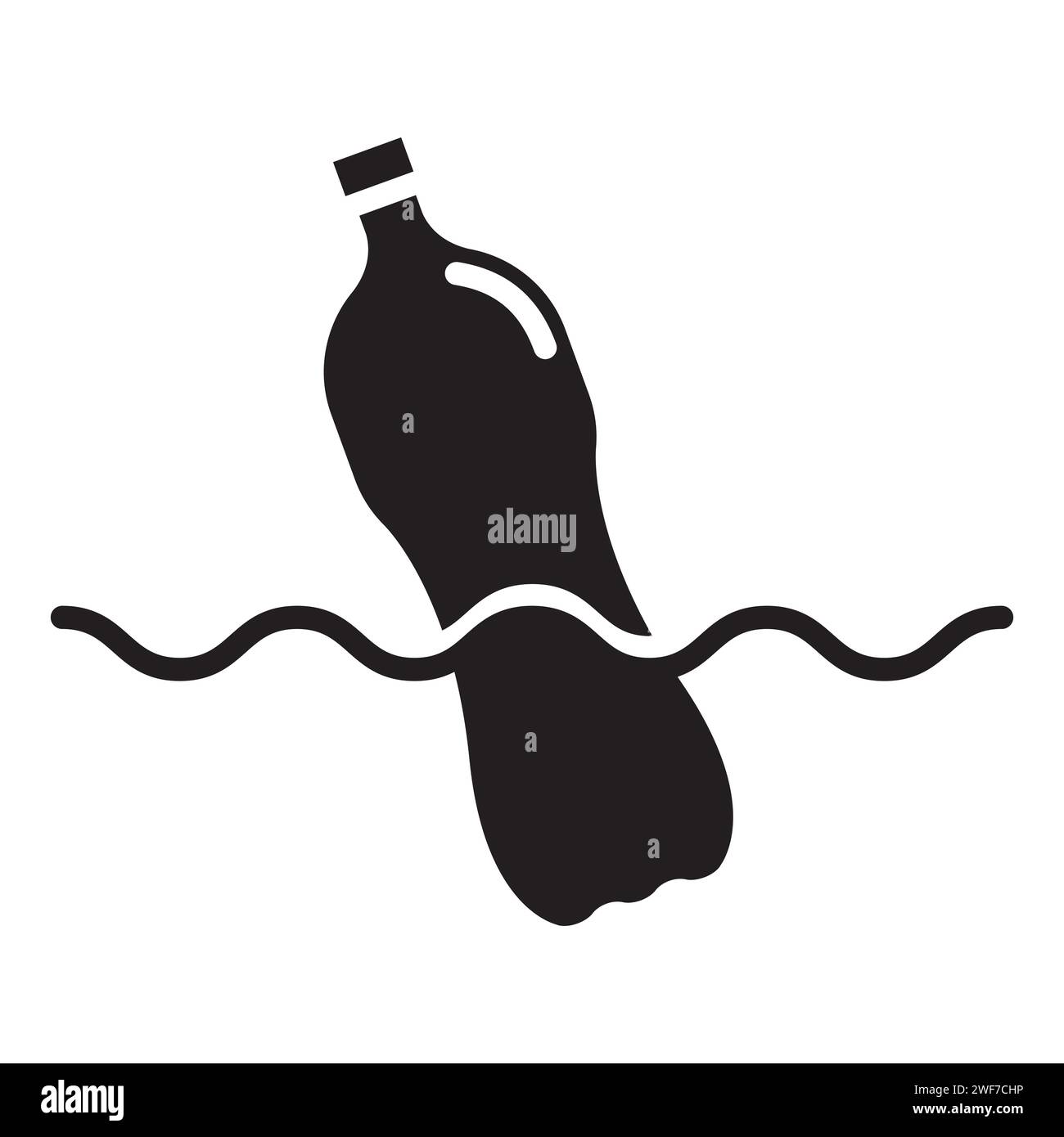 Plastic waste floating in water Stock Vector Images - Alamy