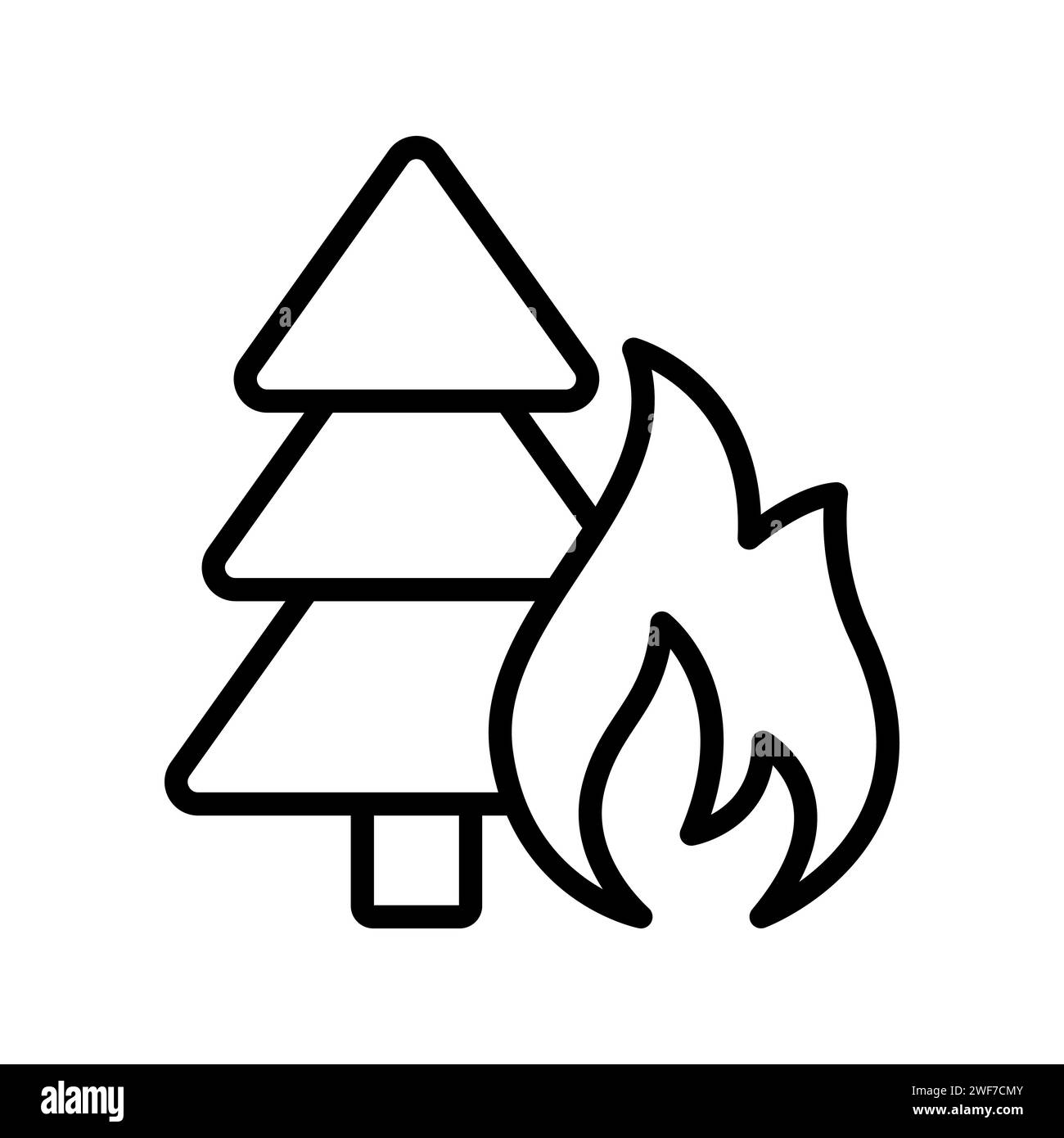 Forest Fire outline vector icon Stock Vector Image & Art - Alamy