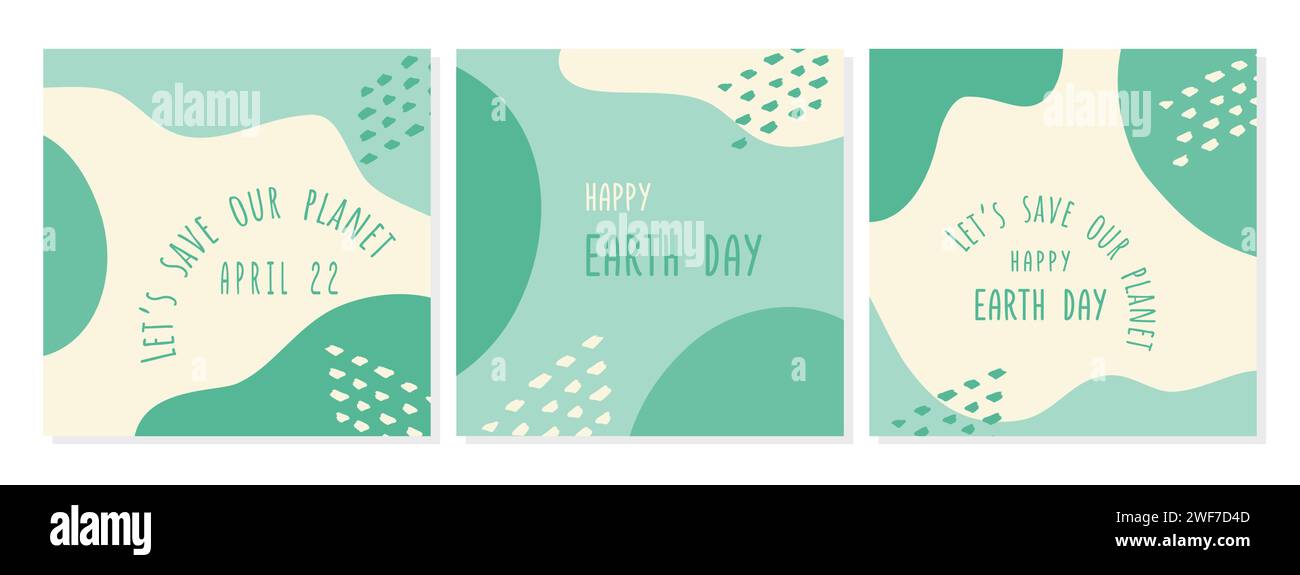 Set of Earth Day posters featuring creative designs that promote ...