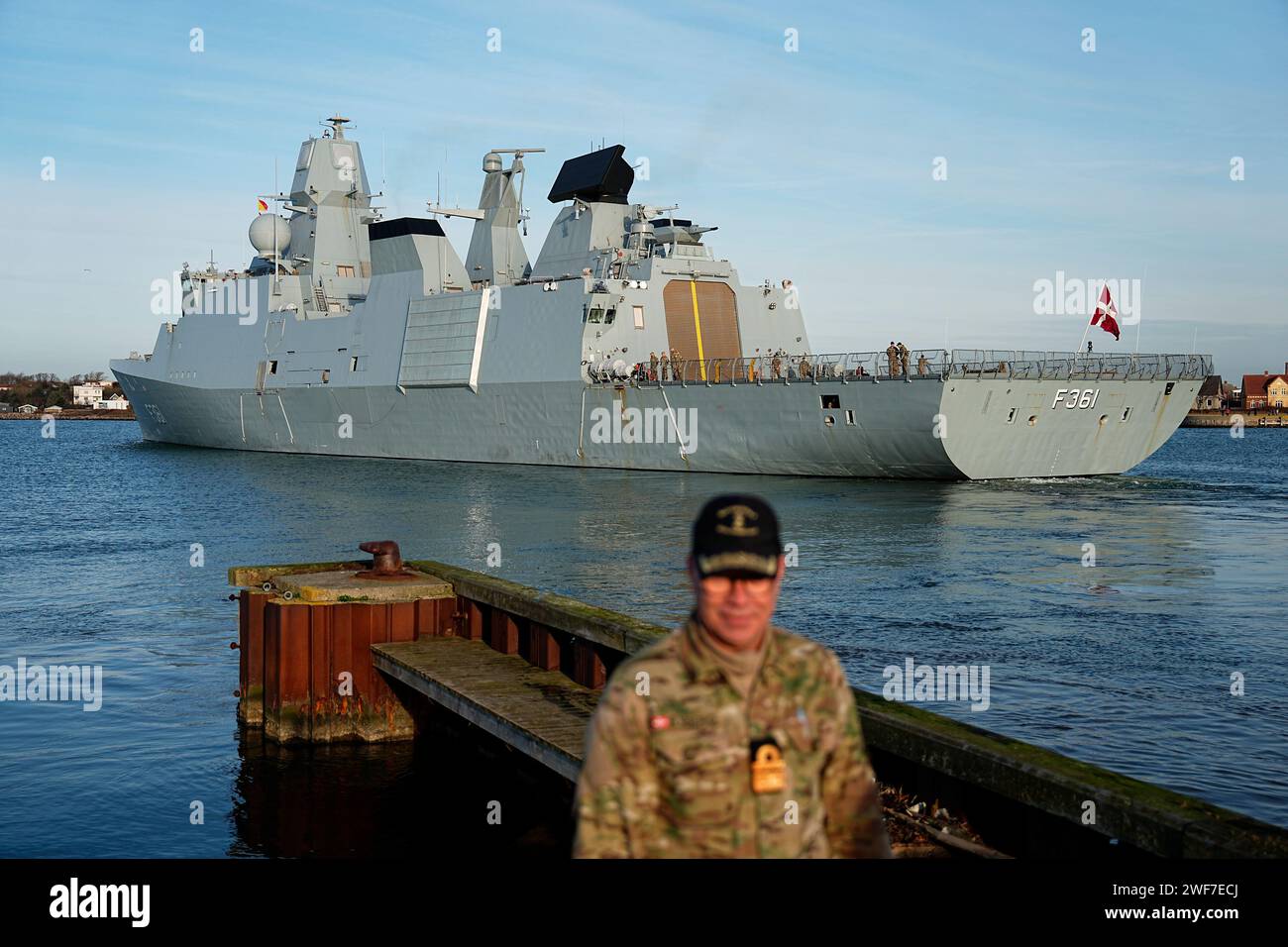 Korsoer, Denmark. 29th Jan, 2024. The Danish frigate Iver Huitfeldt ...