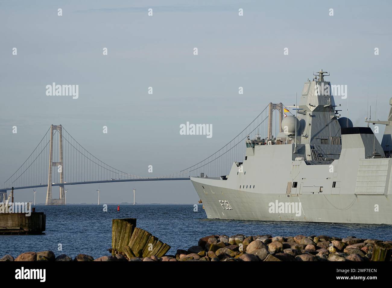 Korsoer, Denmark. 29th Jan, 2024. The Danish frigate Iver Huitfeldt ...