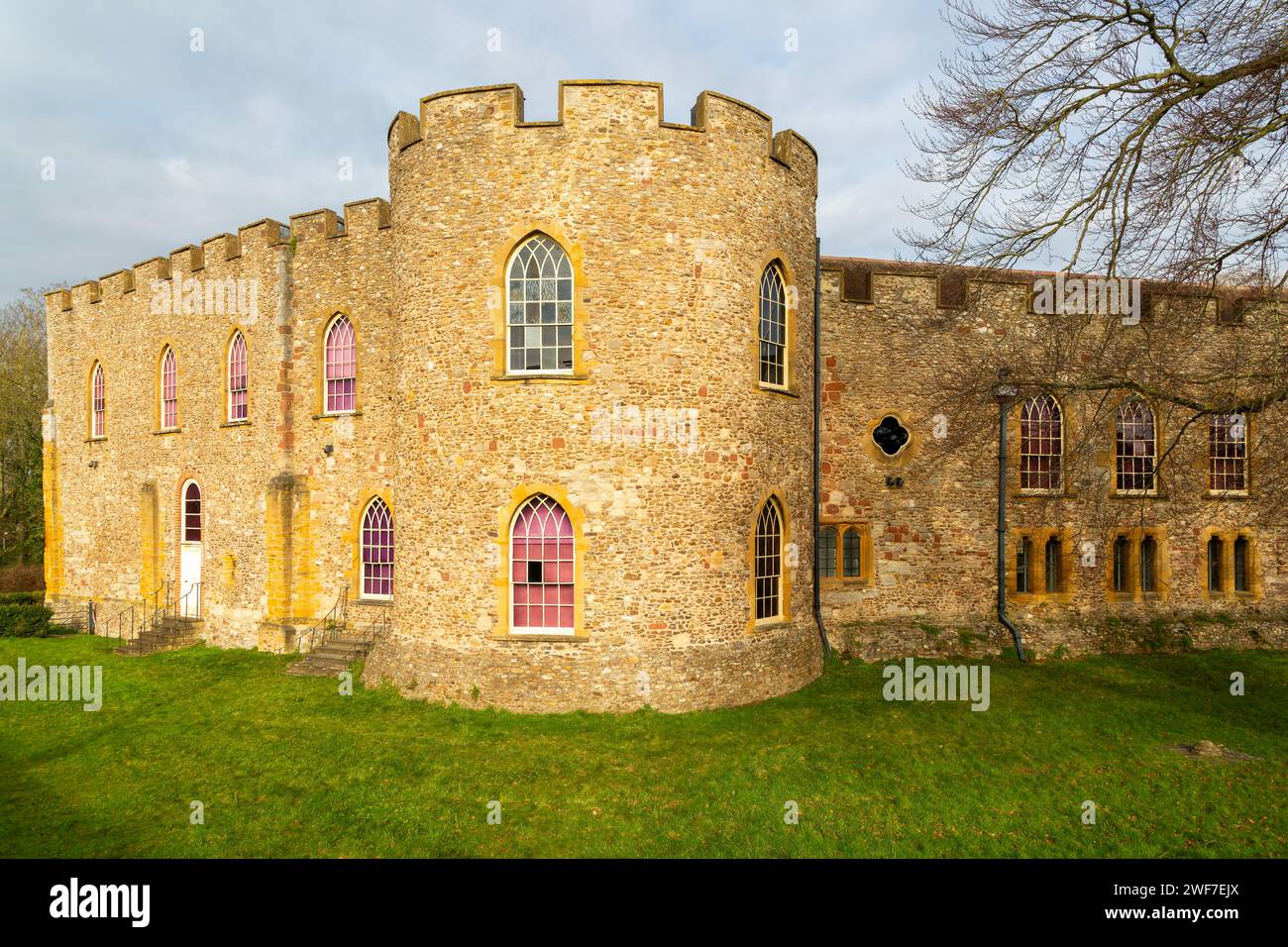 Historic walls of Taunton castle, Taunton, Somerset, England, UK Stock ...