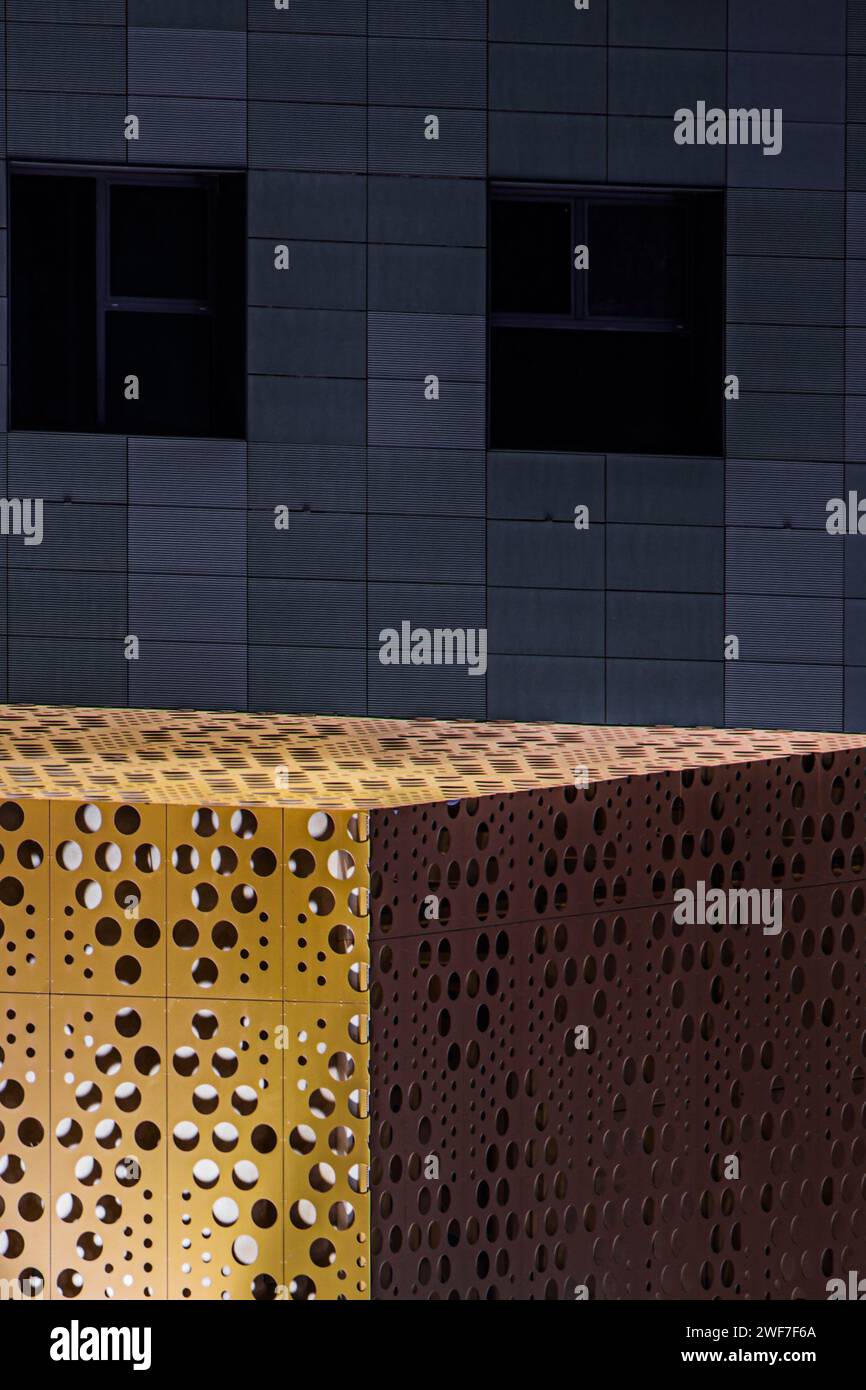 The two modern buildings side by side Stock Photo - Alamy