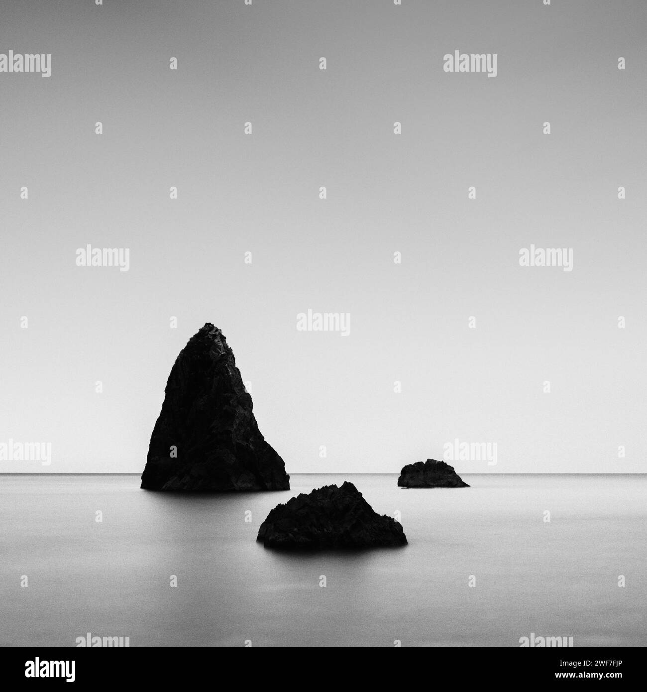 Long exposure shot of sea stacks in Izu Peninsula, Japan Stock Photo ...