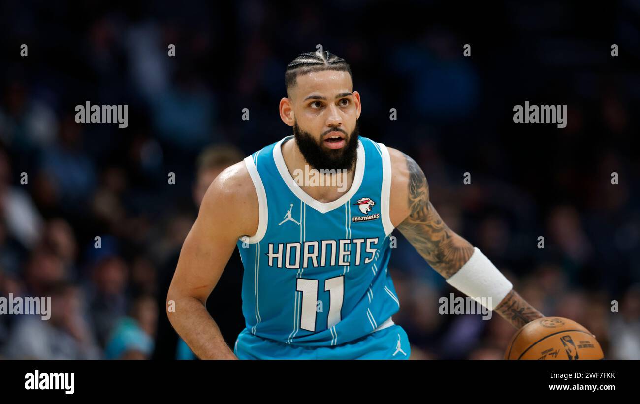 Charlotte Hornets forward Cody Martin runs the offense against the Utah ...