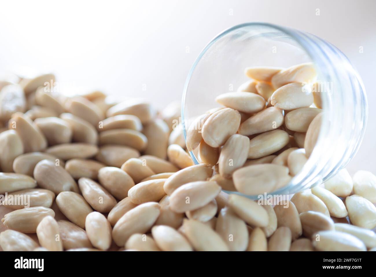 Peeled Almonds in Transparent Bowl Stock Photo - Alamy