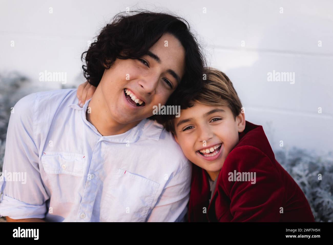 Two brothers hugging and showing love for each other Stock Photo - Alamy