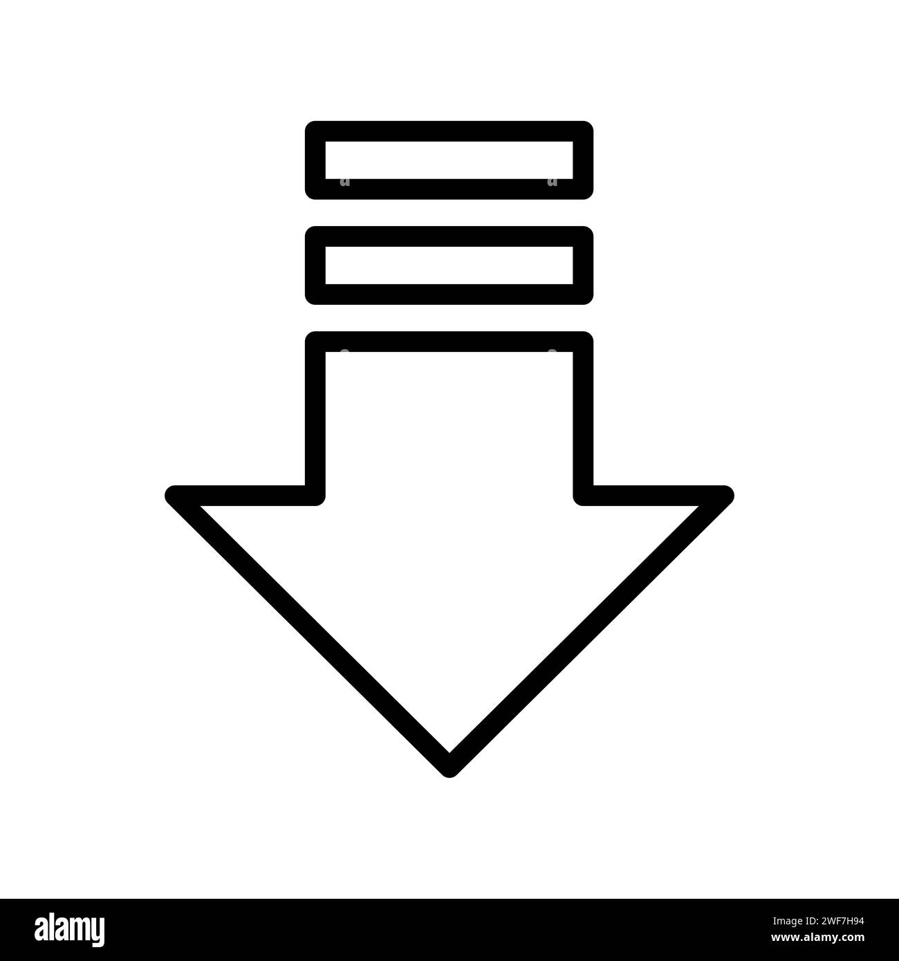 down arrow outline vector icon Stock Vector Image & Art - Alamy