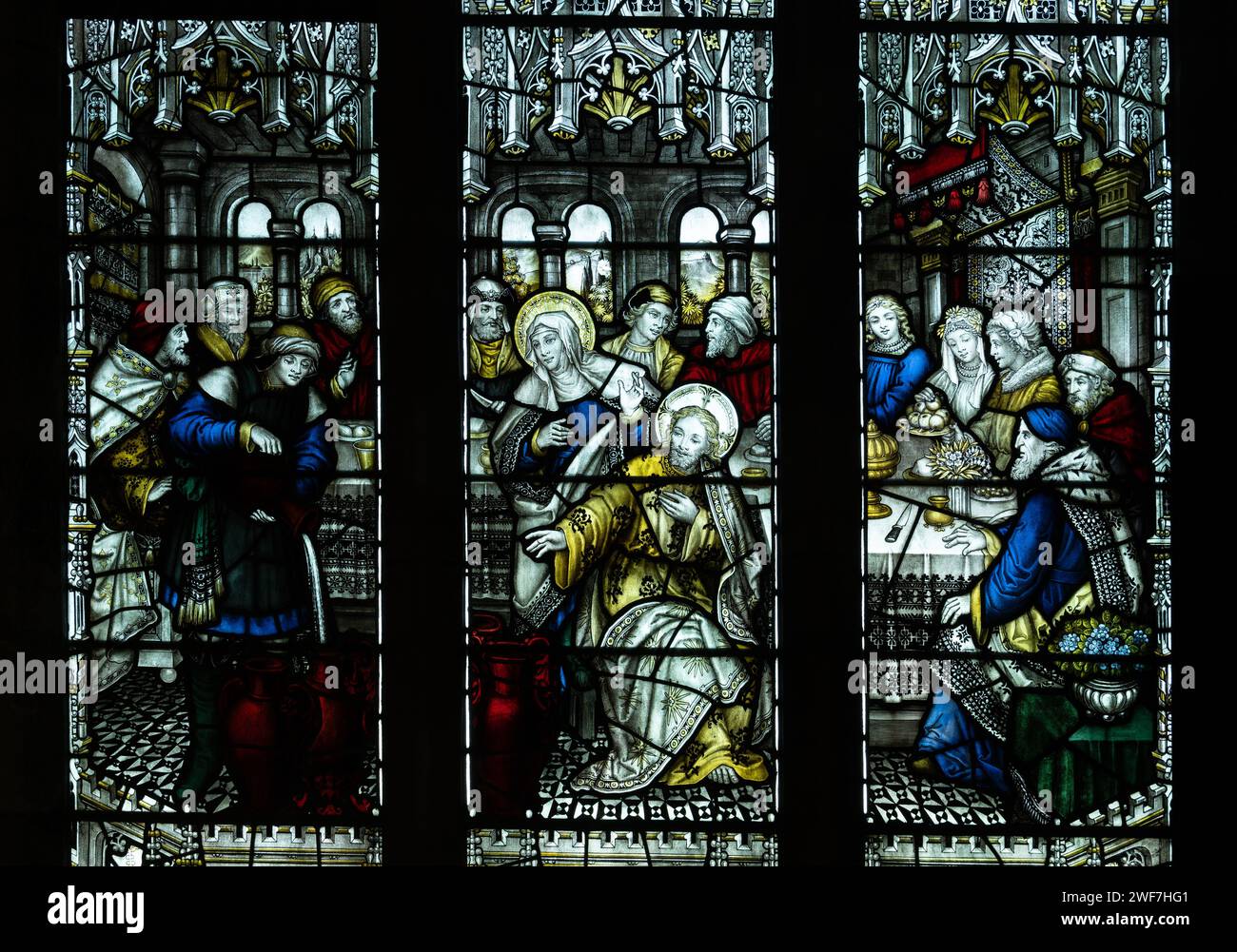Stained glass in St. Mary`s Church, Barby, Northamptonshire, England ...