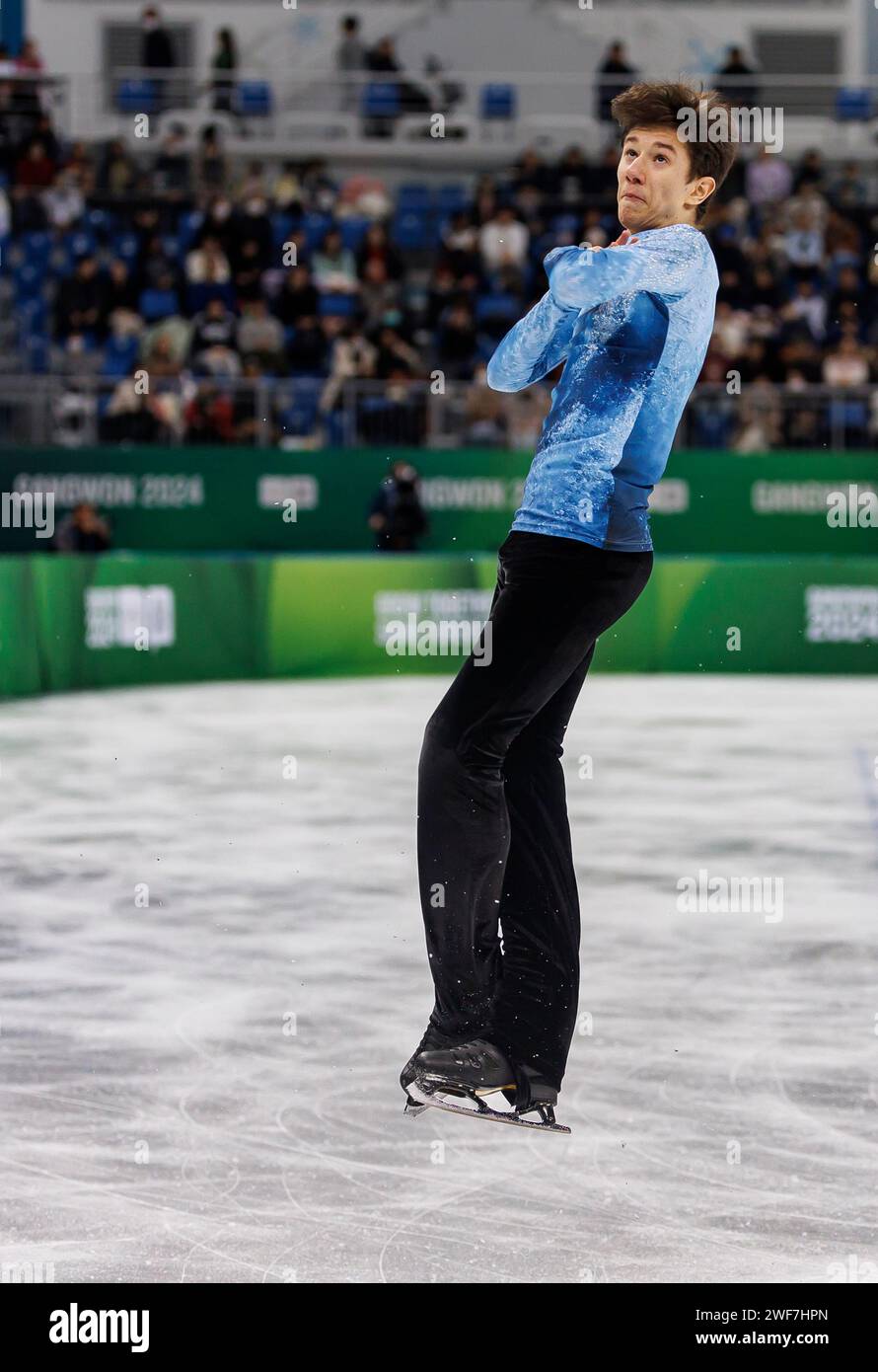 Adam Hagara of Slovakia competes during his routine in the Figure ...