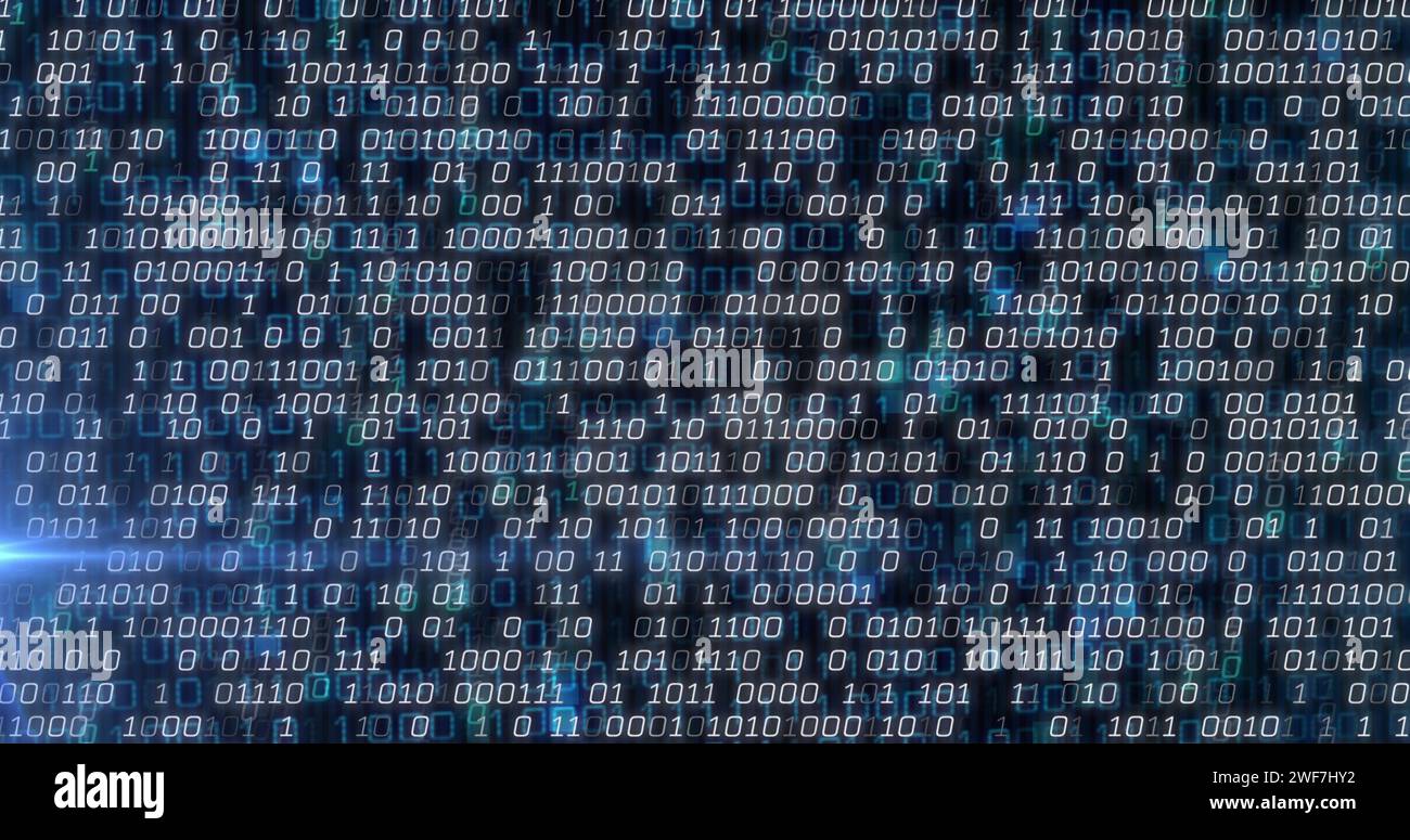 Image of data processing over dark background Stock Photo - Alamy