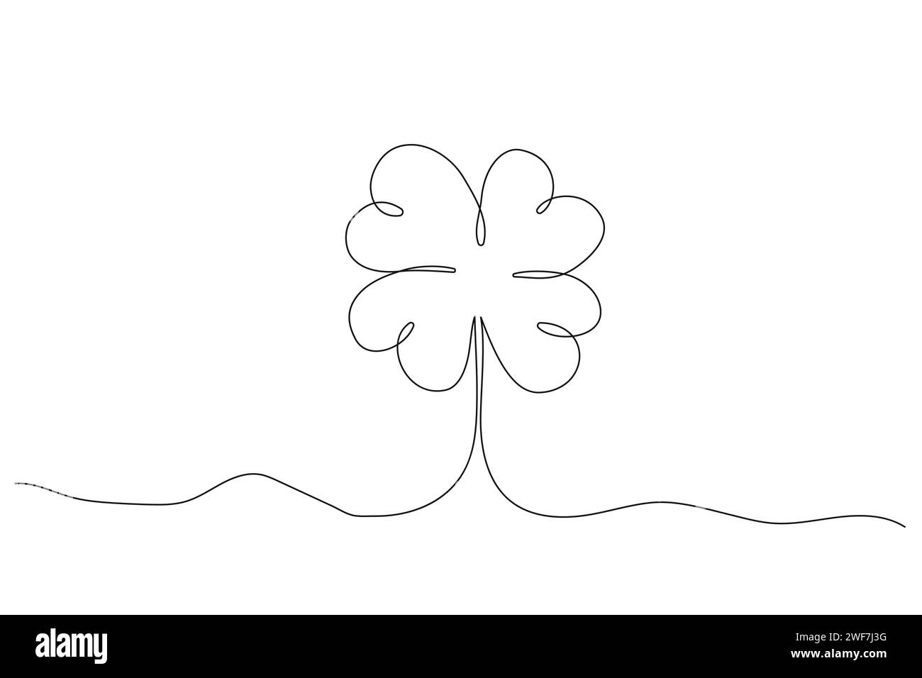 Clover celtic lucky symbol continuous line art traditional decorative ...