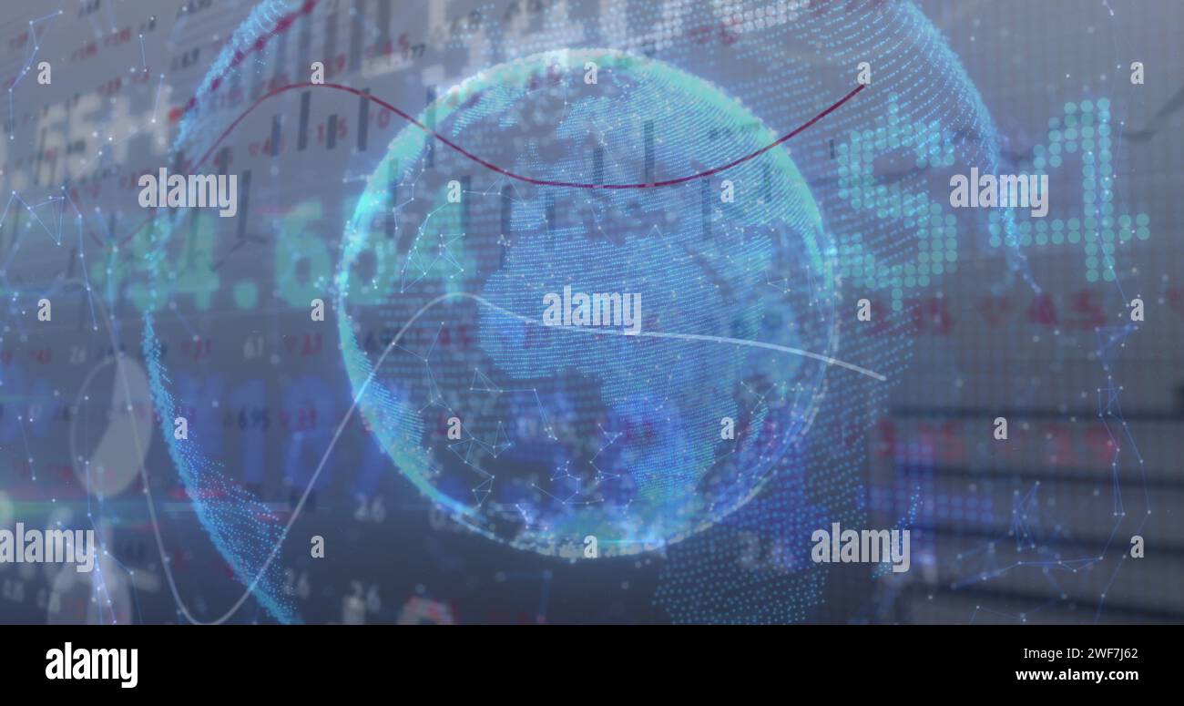 Animation showing digital globe data hi-res stock photography and images - Alamy