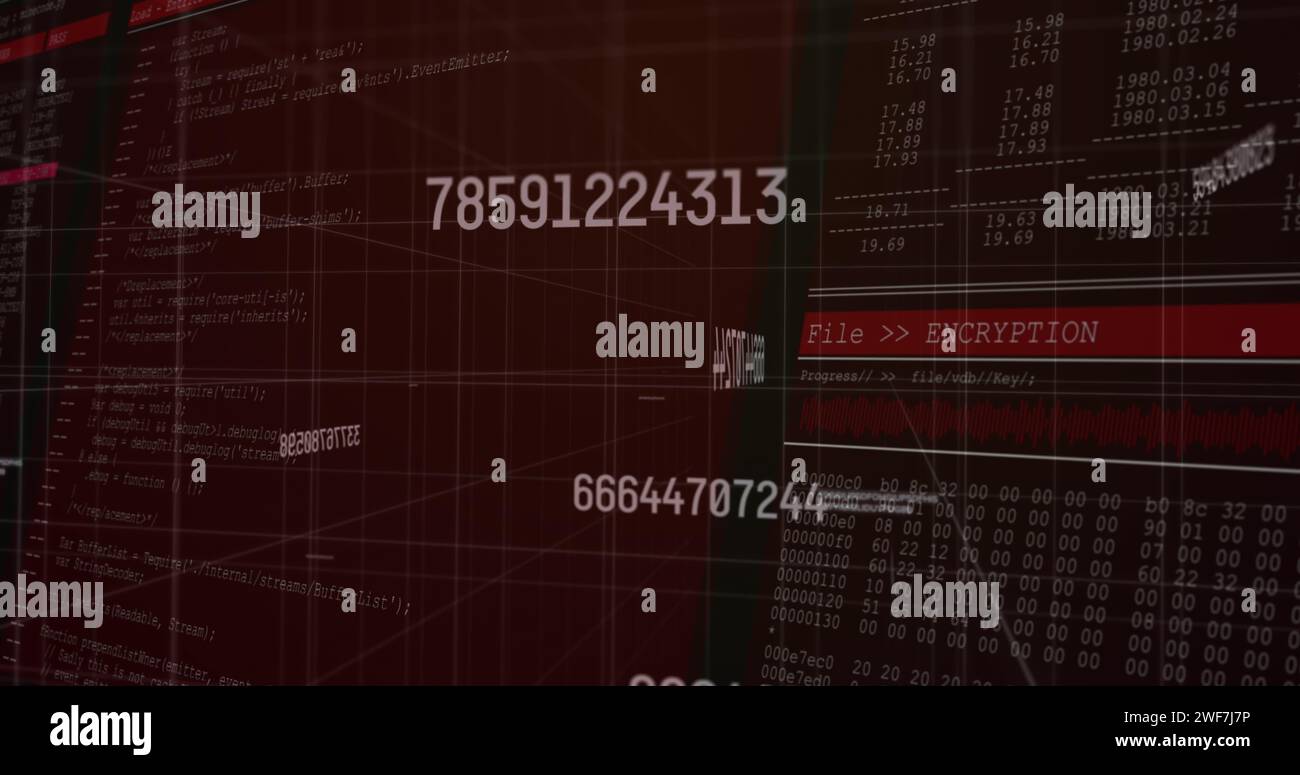 Digital grid numbers changing in hi-res stock photography and images ...