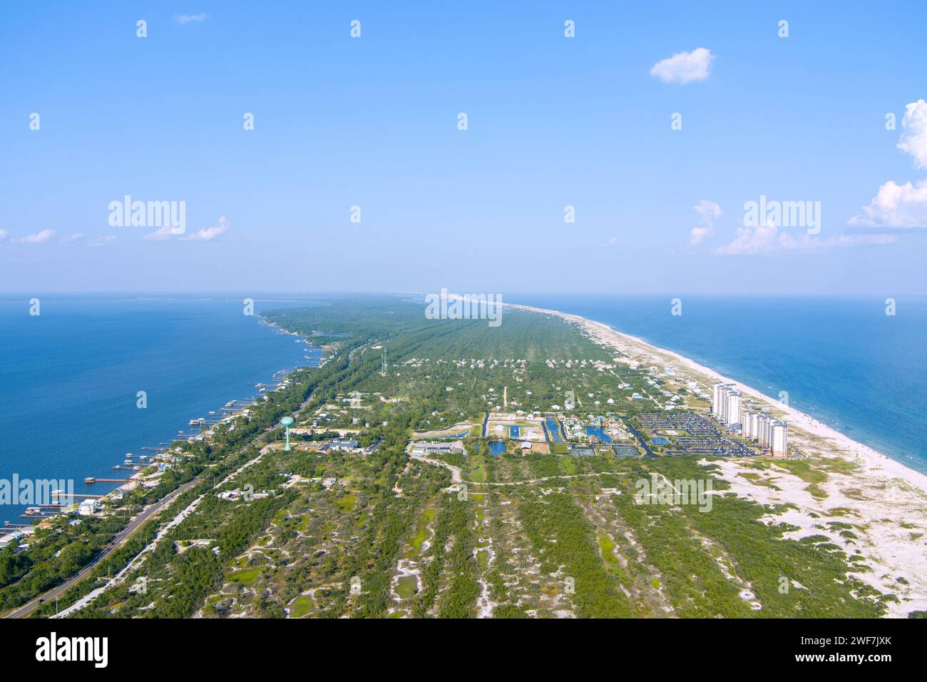 Aerial view of Fort Morgan Beach in July Stock Photo - Alamy