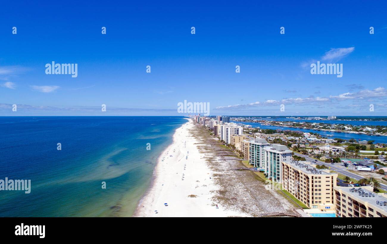 Aerial view of the beach at Perdido Key, Florida Stock Photo - Alamy