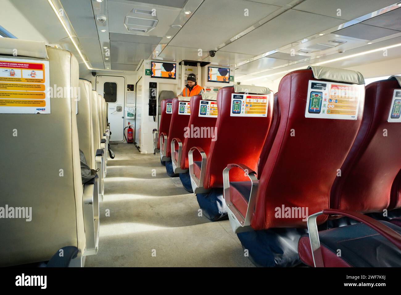 Interior of the Hovercraft travelling to the Isle of Wight Stock Photo ...