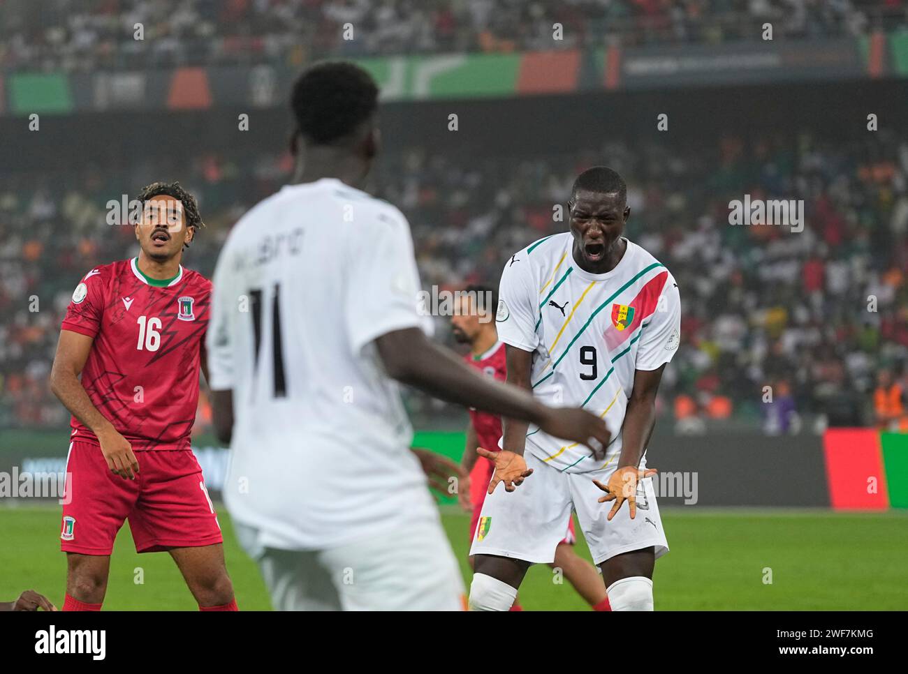 January 28 2024: Serhou Yadaly Guirassy (Guinea) gestures during a ...