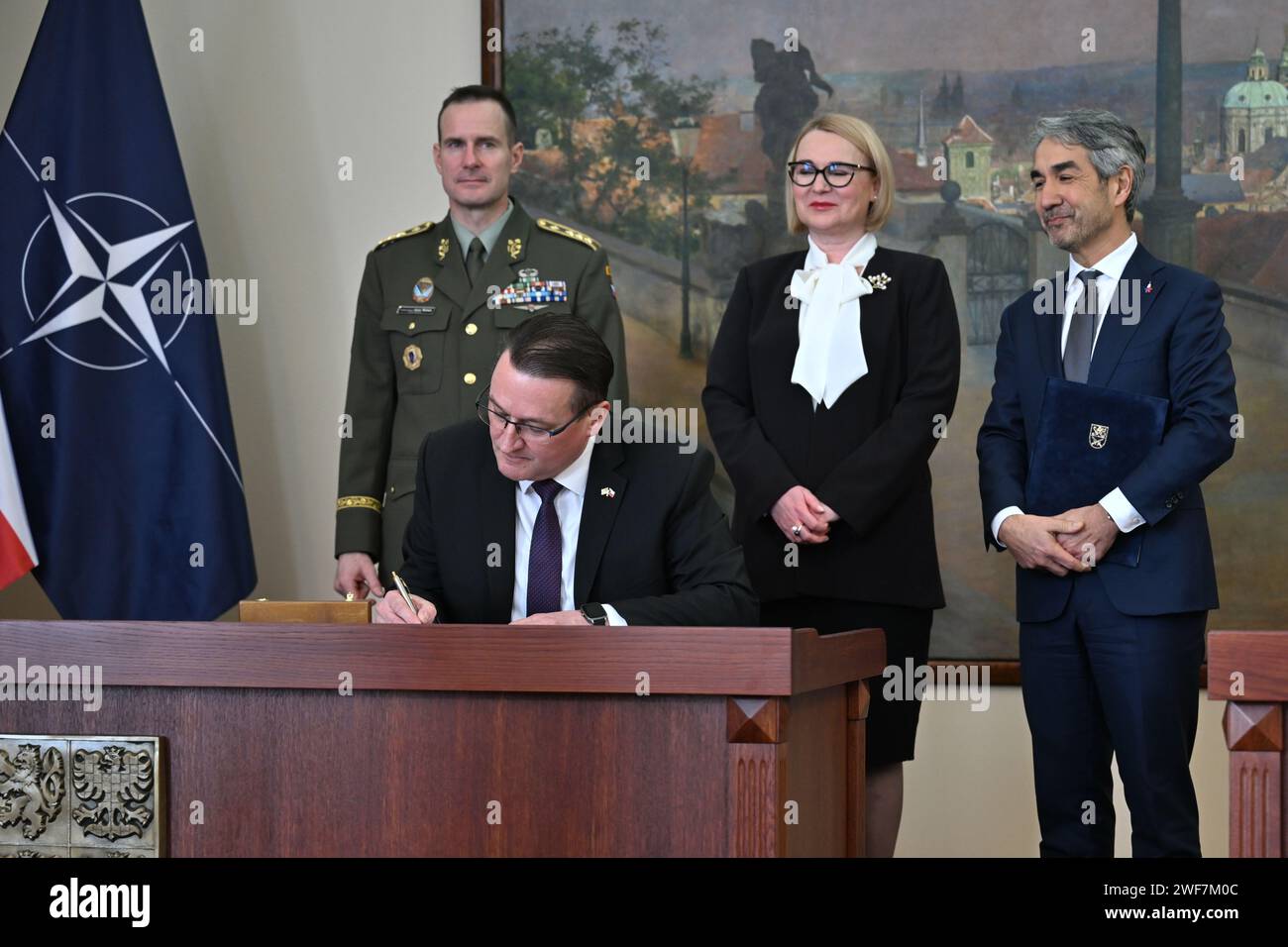 Czech Defence Minister Jana Cernochova, 2nd from right, and US ...