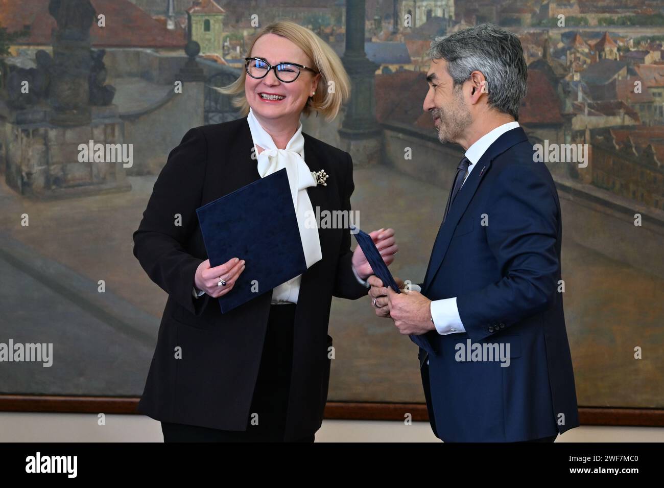 Prague, Czech Republic. 29th Jan, 2024. Czech Defence Minister Jana ...