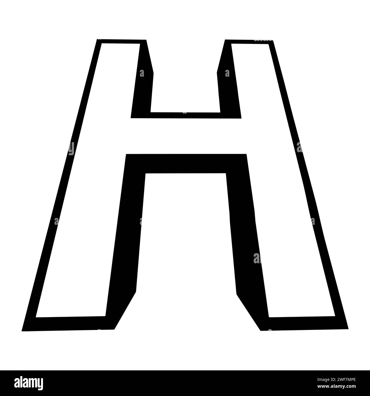 Logo letter h tall slender font letter h perspective height Stock ...