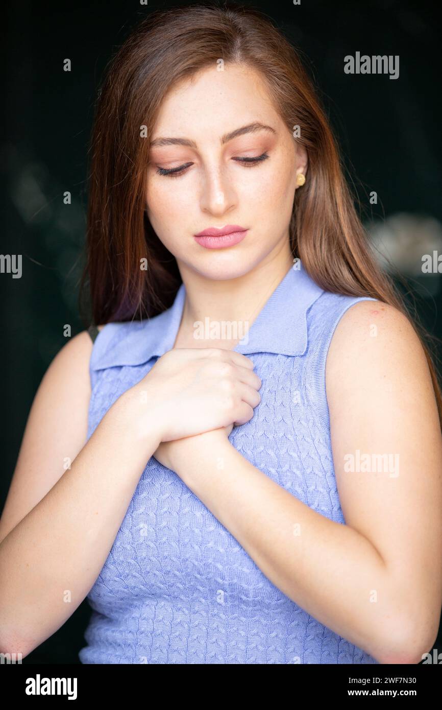Woman female girl chest women hi-res stock photography and images - Alamy