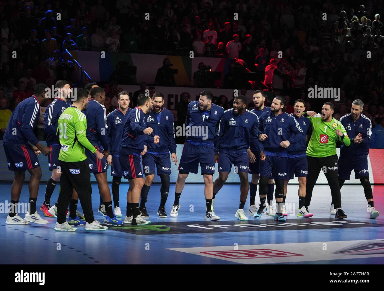 Team France before the Men's EHF Euro 2024, Final handball match ...