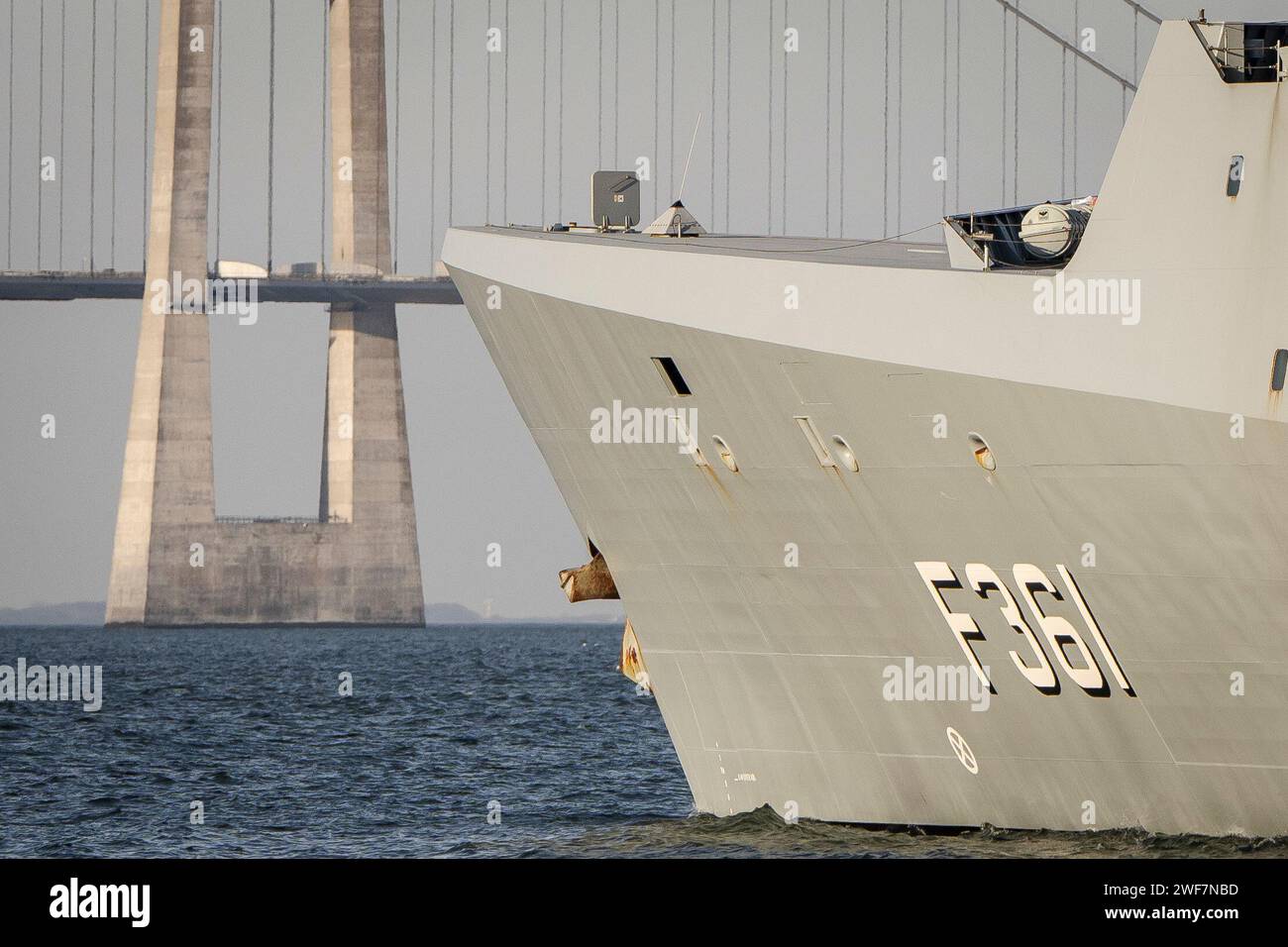 Korsoer, Denmark. 29th Jan, 2024. The Danish frigate Iver Huitfeldt ...