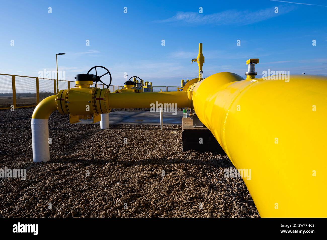 Gas interconnector. It connects gas transmission networks Stock Photo ...