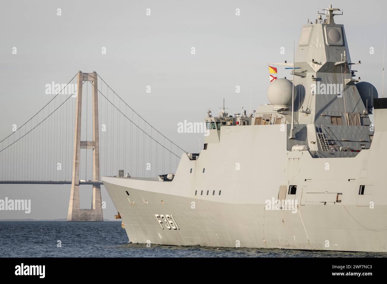 Korsoer, Denmark. 29th Jan, 2024. The Danish frigate Iver Huitfeldt ...