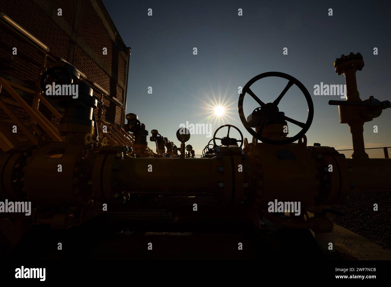 Gas interconnector. It connects gas transmission networks Stock Photo ...