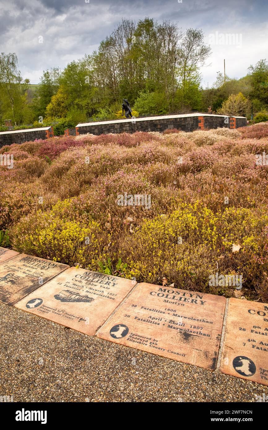 Wales, Caerphilly, Senghenydd, National Mining Memorial, stones ...