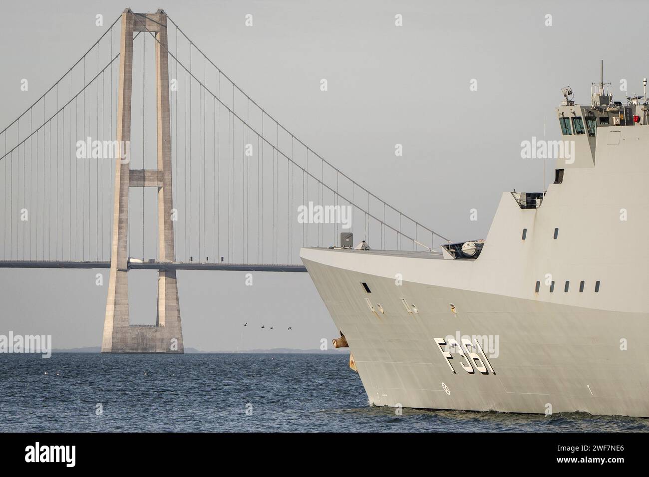 Korsoer, Denmark. 29th Jan, 2024. The Danish frigate Iver Huitfeldt ...