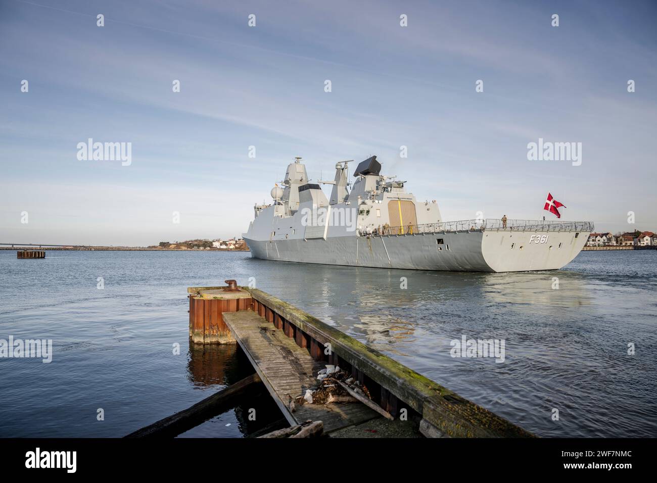 Korsoer, Denmark. 29th Jan, 2024. The Danish frigate Iver Huitfeldt ...
