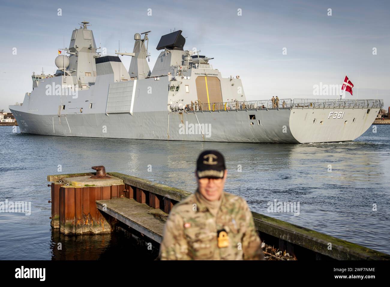 Korsoer, Denmark. 29th Jan, 2024. The Danish frigate Iver Huitfeldt ...