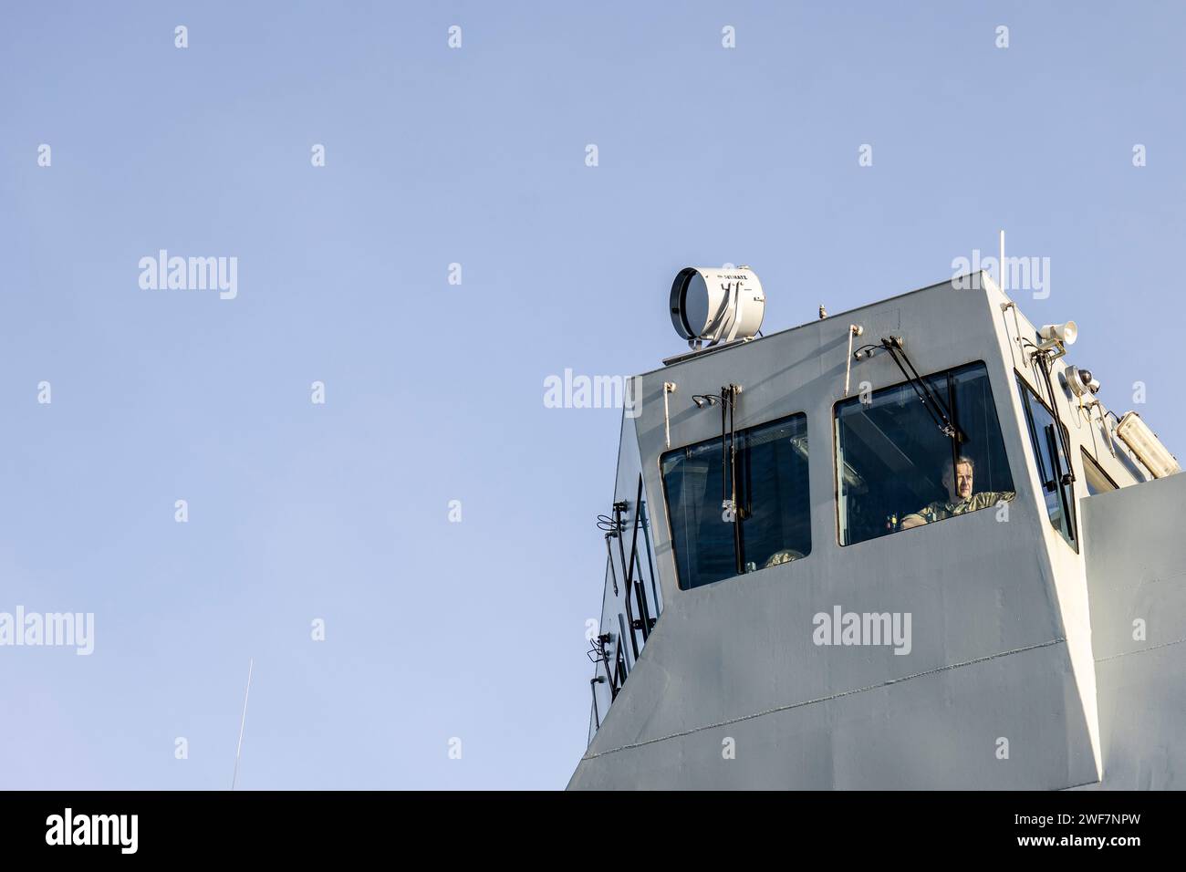 Korsoer, Denmark. 29th Jan, 2024. The Danish frigate Iver Huitfeldt ...