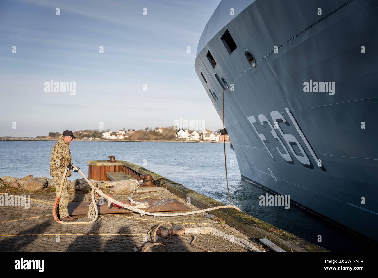 Korsoer, Denmark. 29th Jan, 2024. The Danish frigate Iver Huitfeldt ...