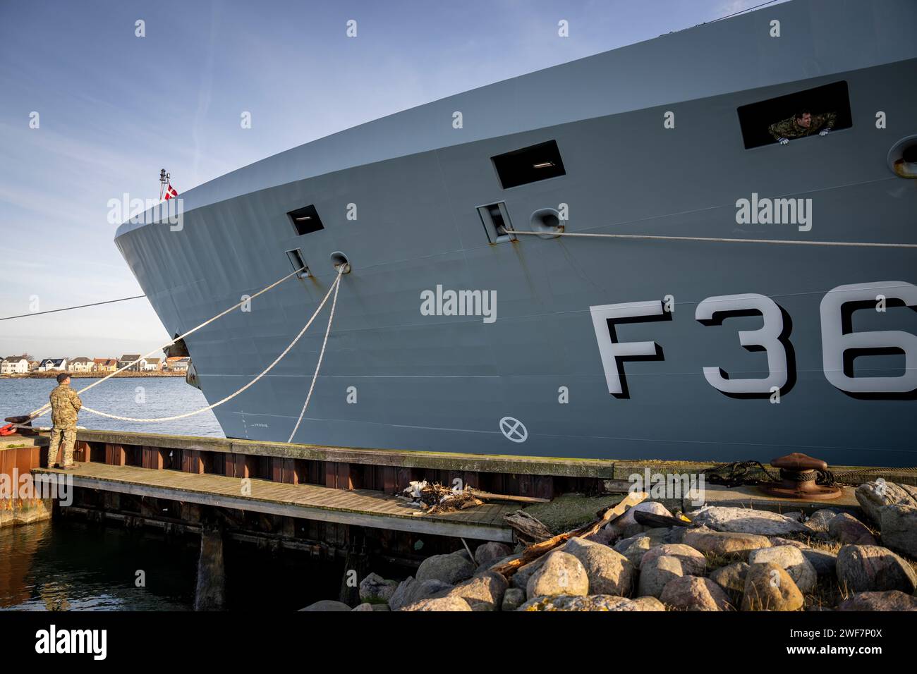 Korsoer, Denmark. 29th Jan, 2024. The Danish frigate Iver Huitfeldt ...