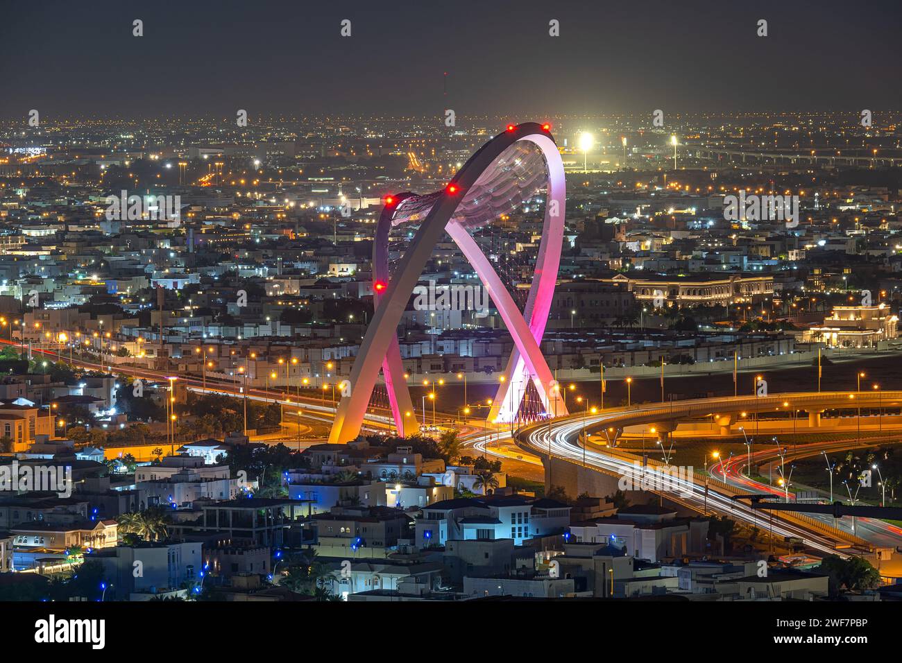 Doha, Qatar - January 24, 2024: Al Wahda Bridge The Tallest Monument of ...