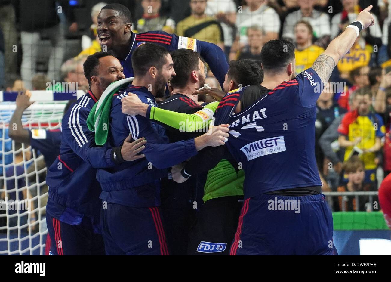 Cologne, Germany. 28th Jan, 2024. Celebration Victory Team France ...