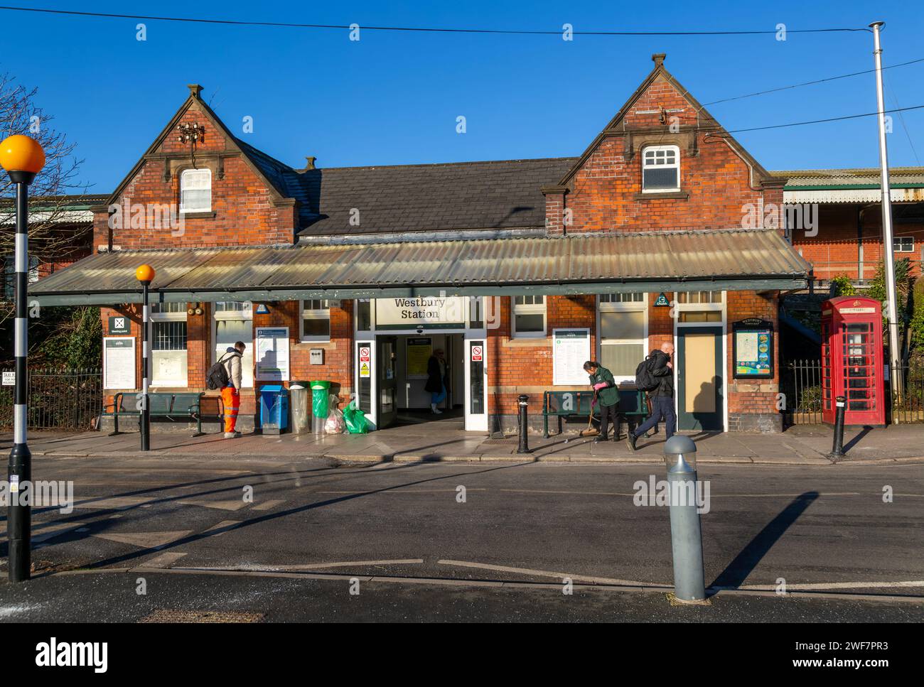 Railway station buildings, Westbury, Wiltshire, England, UK Stock Photo ...
