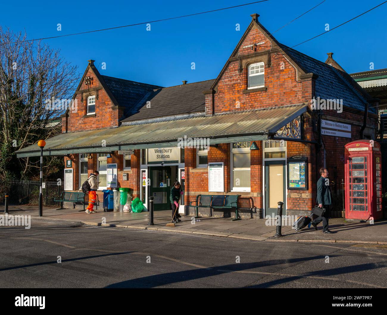 Railway station buildings, Westbury, Wiltshire, England, UK Stock Photo ...