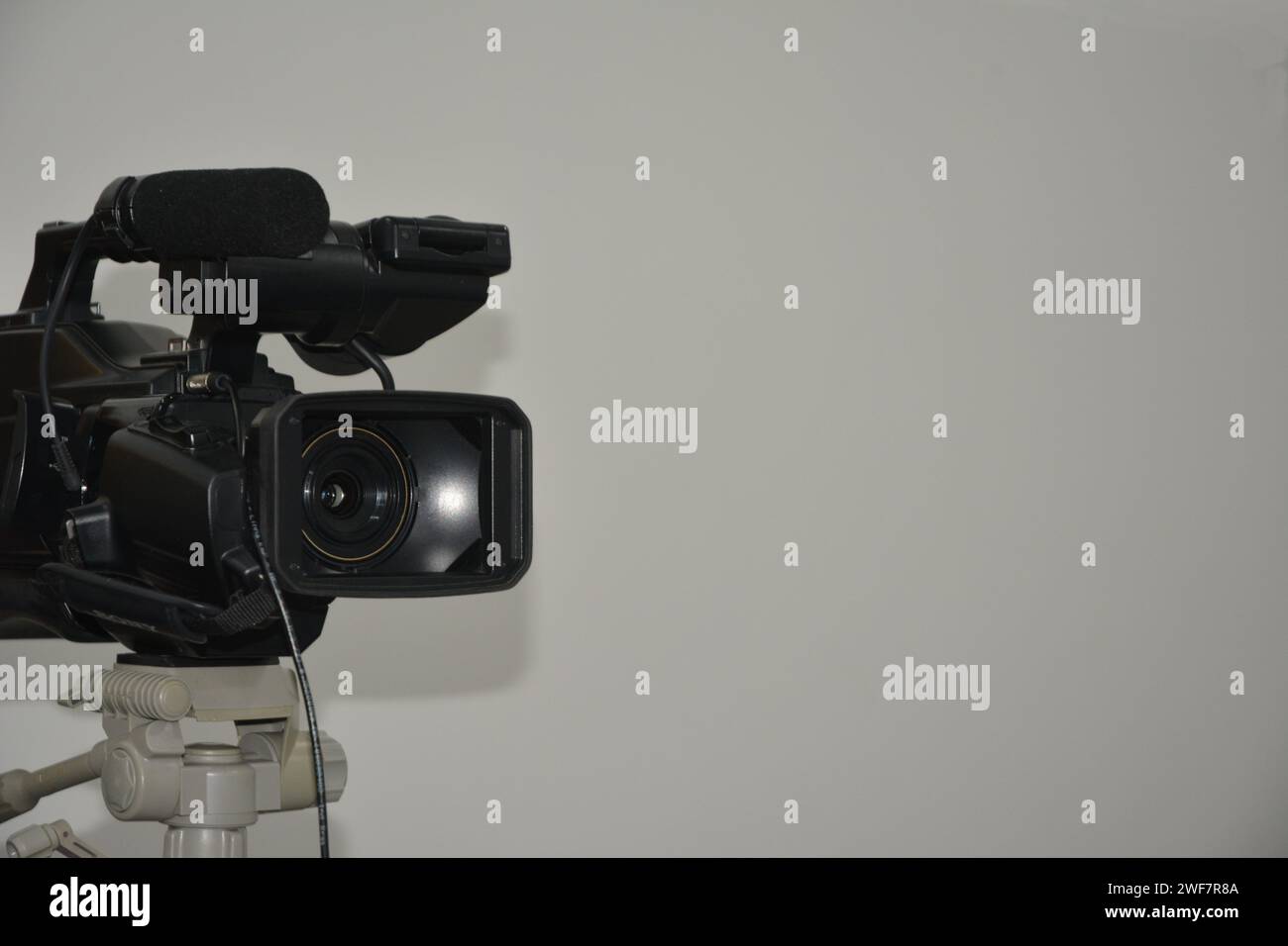 Camcorder with tripod used for recording at events front view, Brazil ...