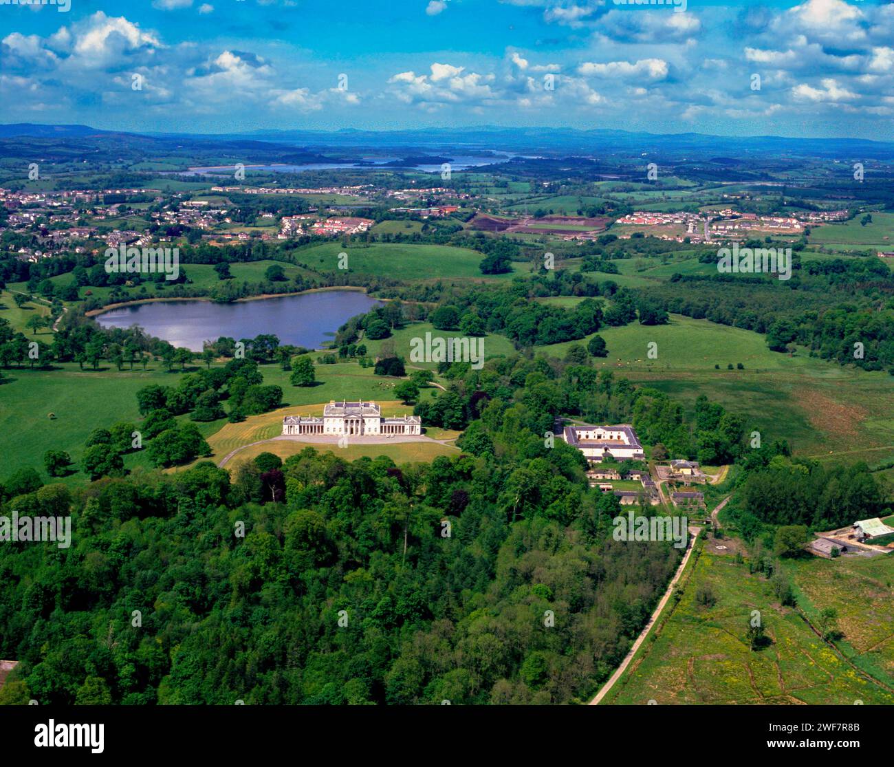 Aerial of Castle Coole, County Fermanagh, Northern Ireland Stock Photo ...